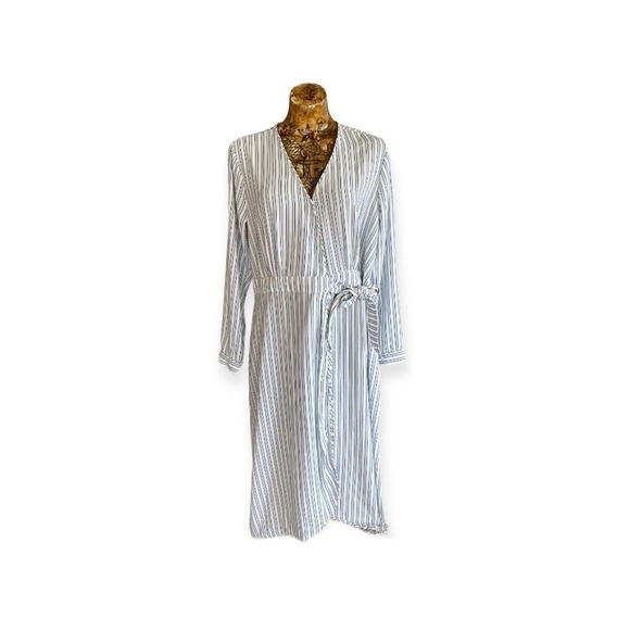 Time and Tru | Dresses | Time Tru Wrap Dress Blue White Maxi Long Large ...